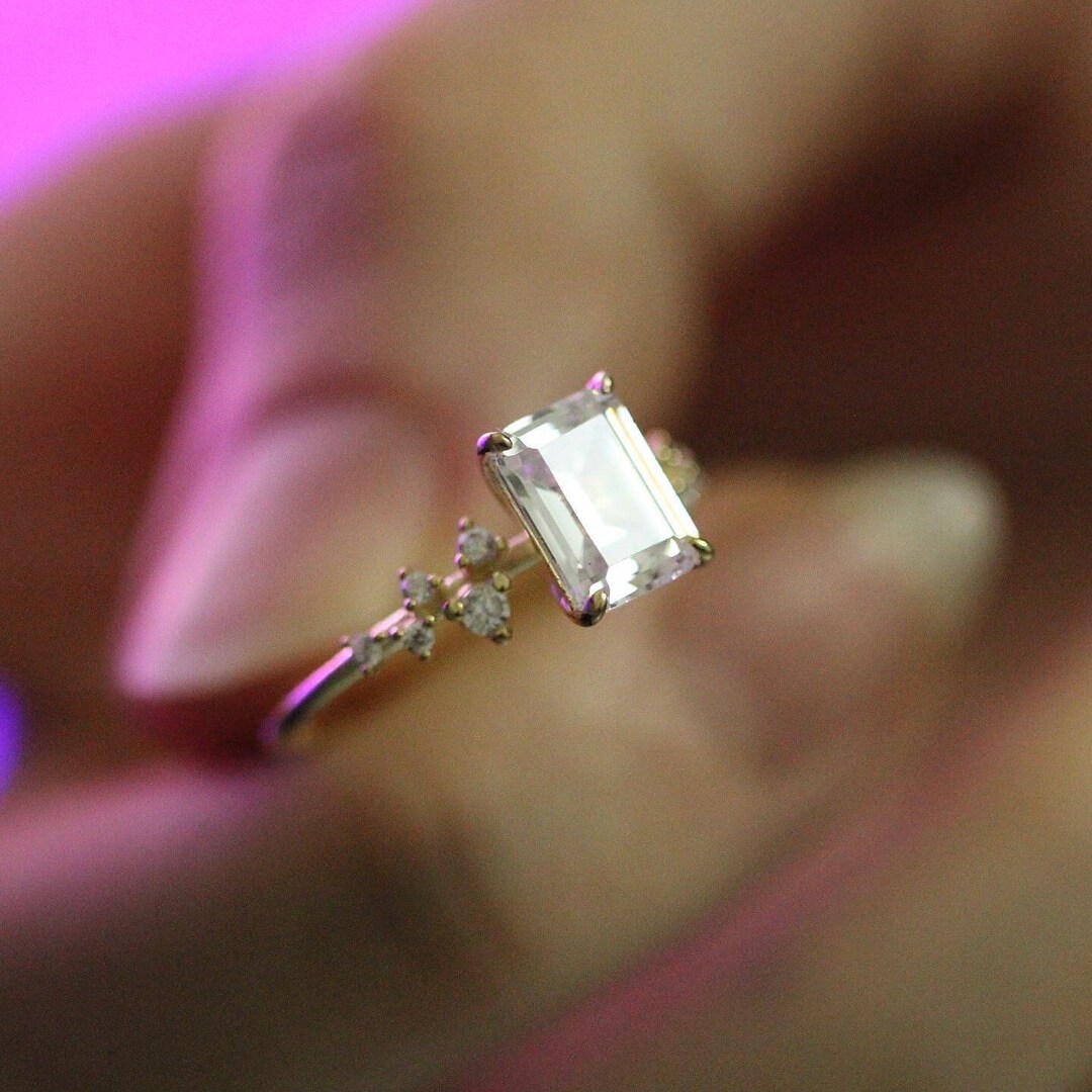 Ring Mit Baguette Stein