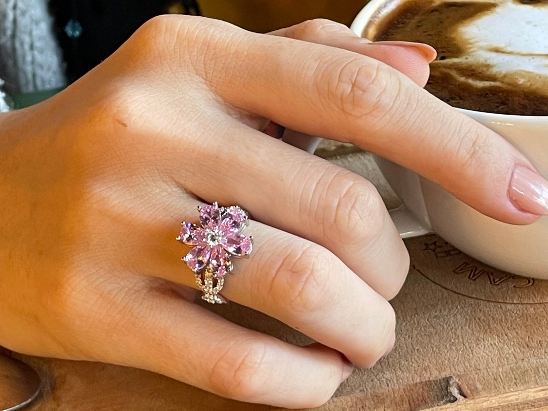 You Knock on My Door Serieseda Ring.hande Erçel Ring.silver Pink ...