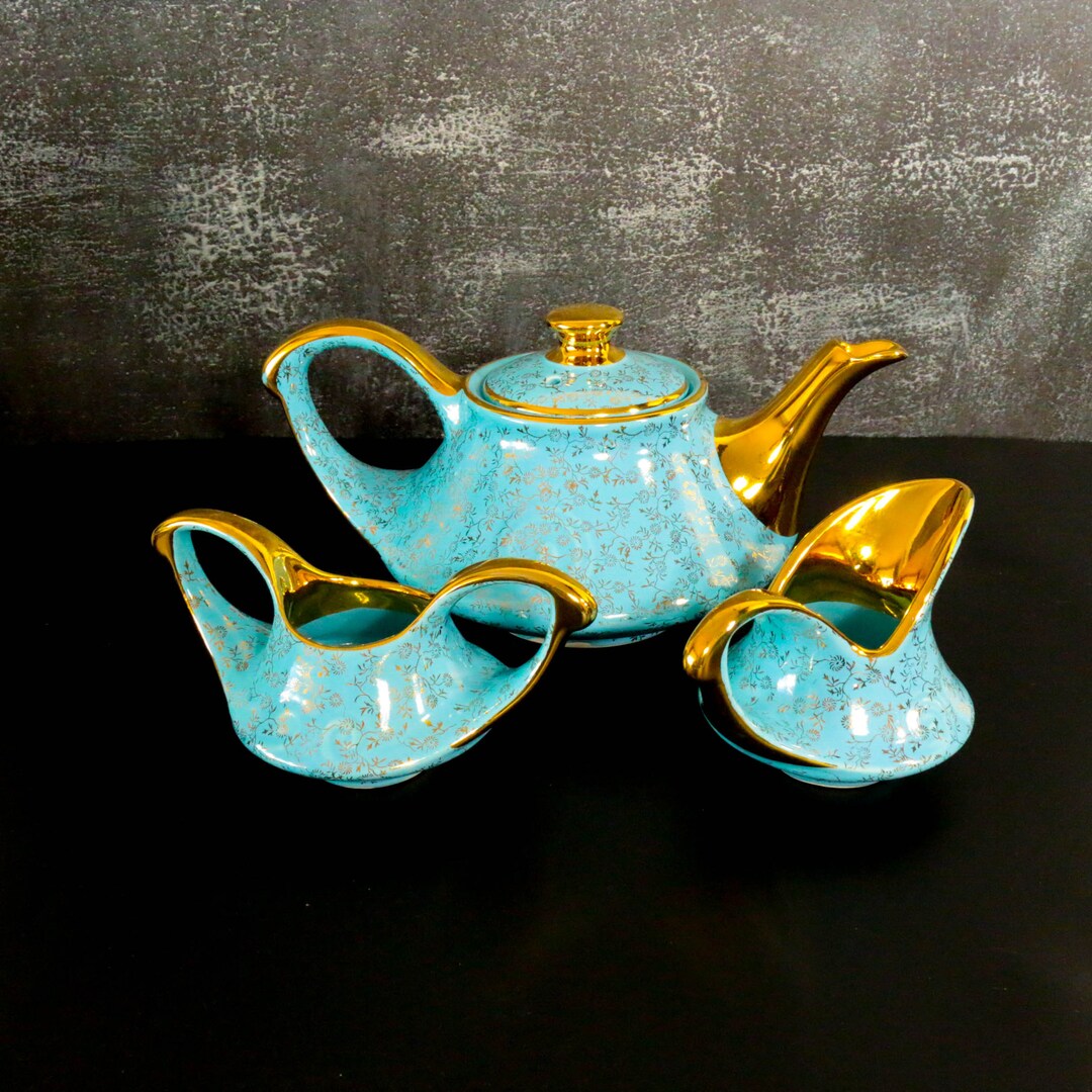Vintage 1960's "aladdin" Pearl China Company Teapot, Sugar & Creamer ...