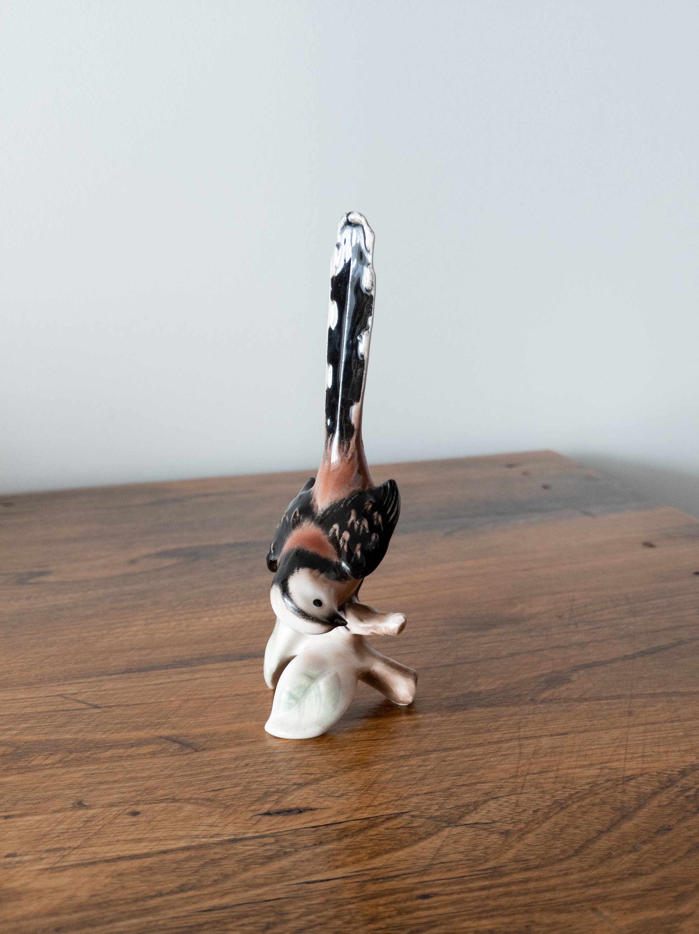 Goebel bird figurine Long tailed titmouse bird it is on branch with ...
