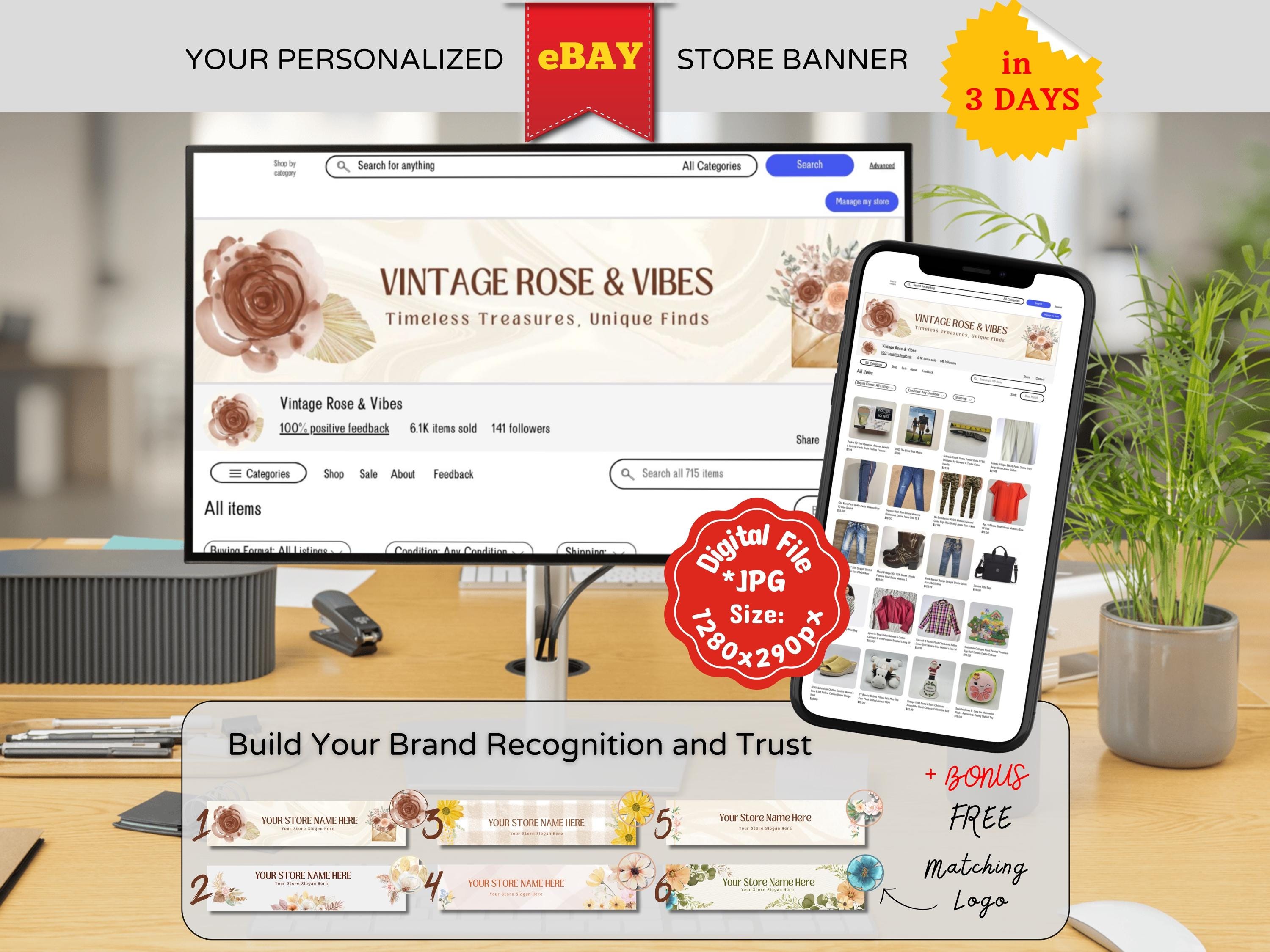 Personalized Ebay Store Banner 1280 X 290 Px, Custom Ebay Store Front ...