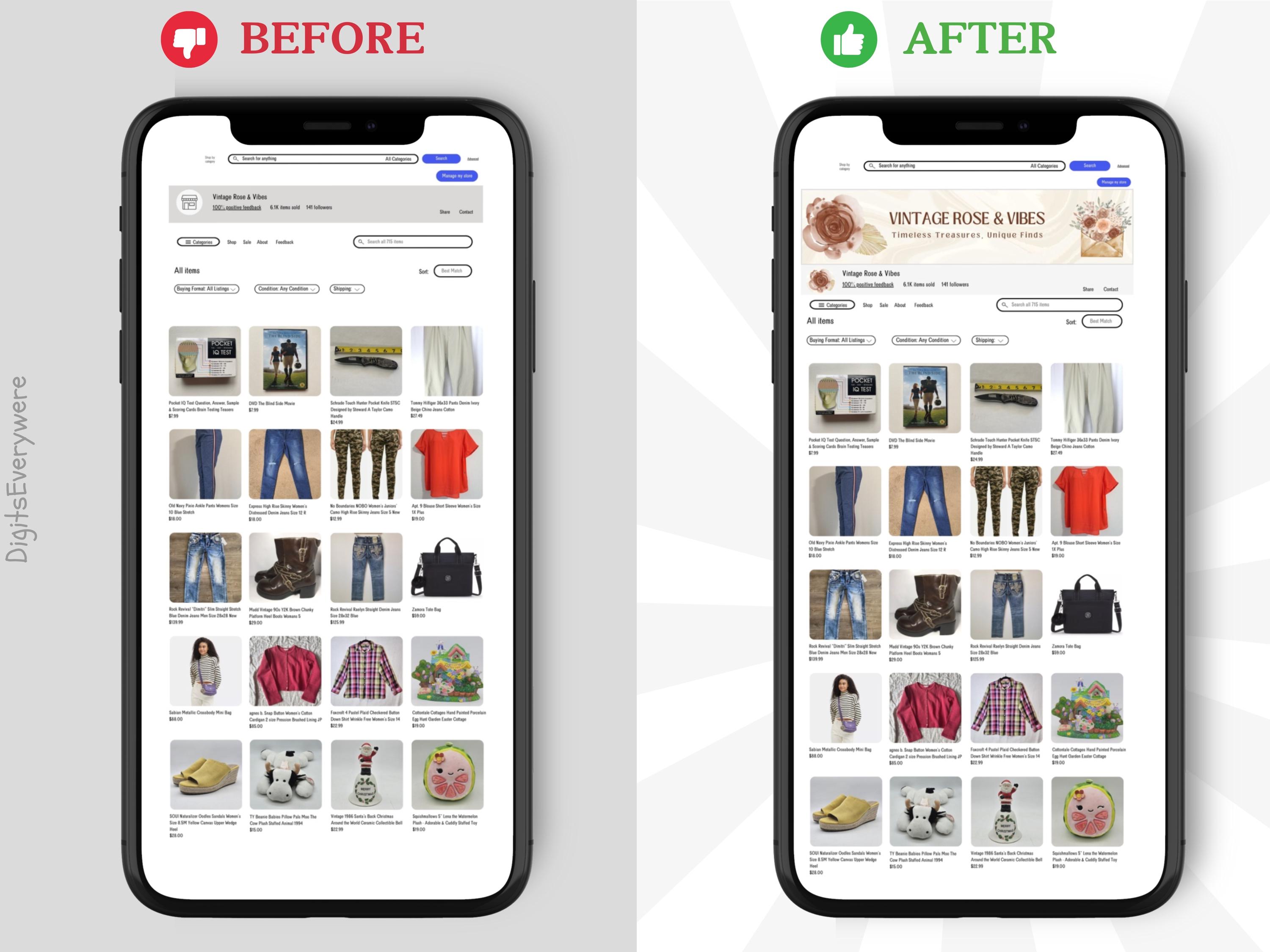 Personalized Ebay Store Banner 1280 X 290 Px, Custom Ebay Store Front ...