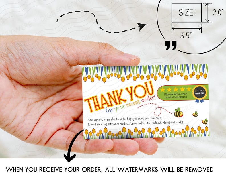 Thank You Card for Ebay Printable Template, Ebay Thank You Note, Ebay ...