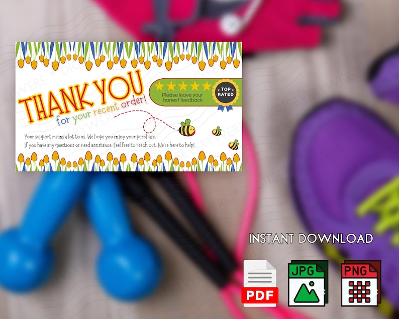 Thank You Card for Ebay Printable Template, Ebay Thank You Note, Ebay ...