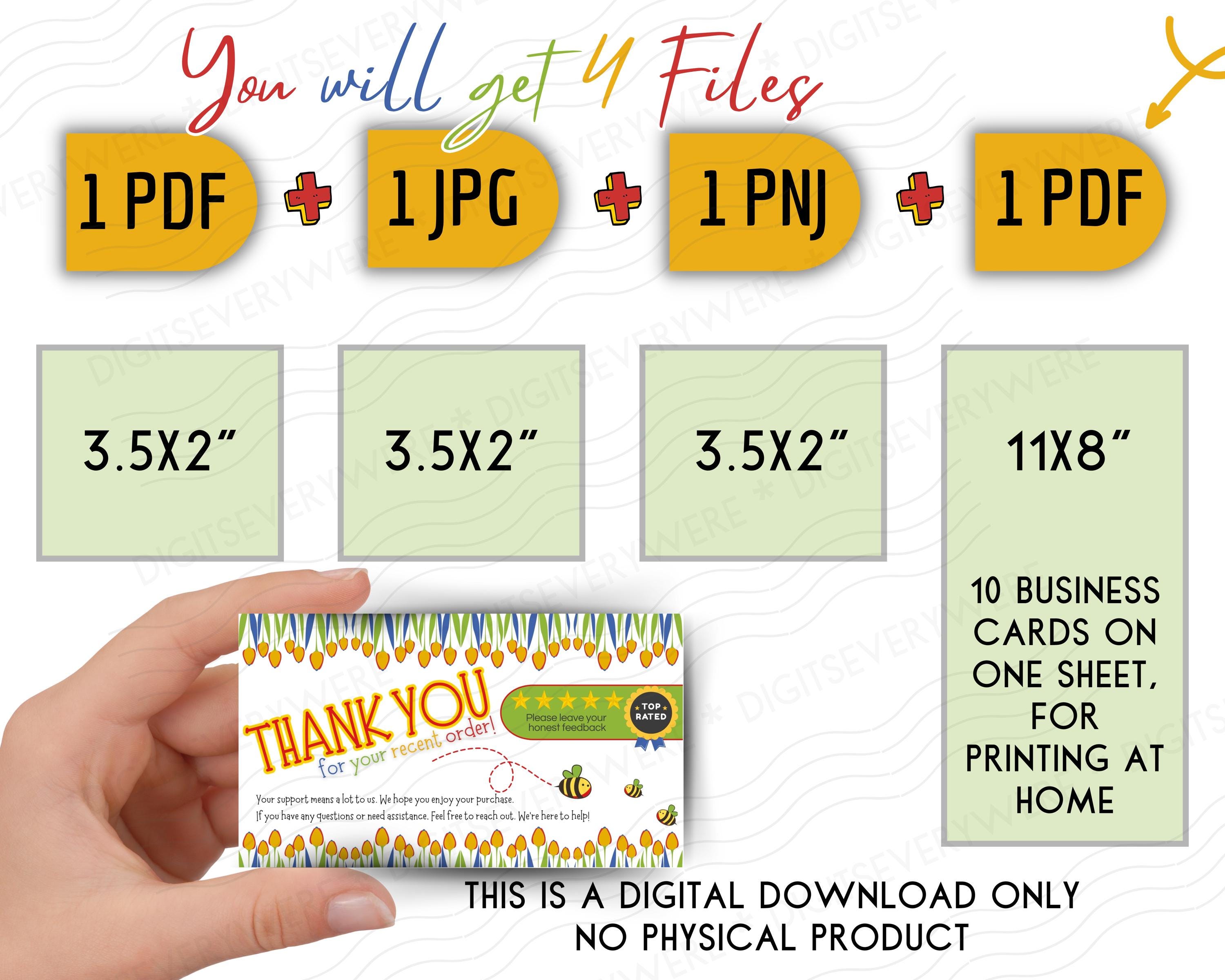 Thank You Card for Ebay Printable Template, Ebay Thank You Note, Ebay ...