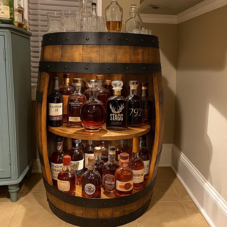 Authentic Bourbon Barrel Display Cabinet - Etsy