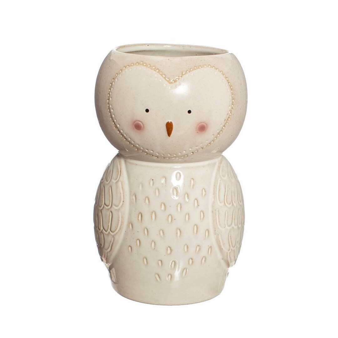 Sass and Belle Olivia Owl Vase | Owl Shaped Vase | Neutral Vase | Owl ...