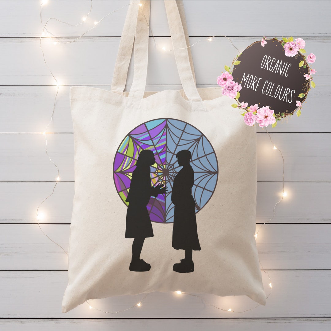 Wednesday Addams and Enid Organic Tote Bag Wednesday Inspired Pinkpuff ...