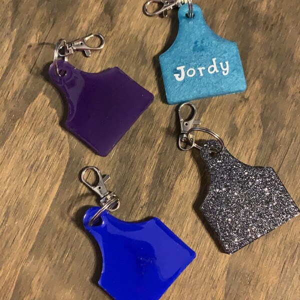 Cow Tag Keychain - Etsy