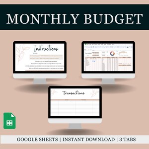 Monthly Budget Google Sheets, Bill and Expense Tracker Spreadsheet ...