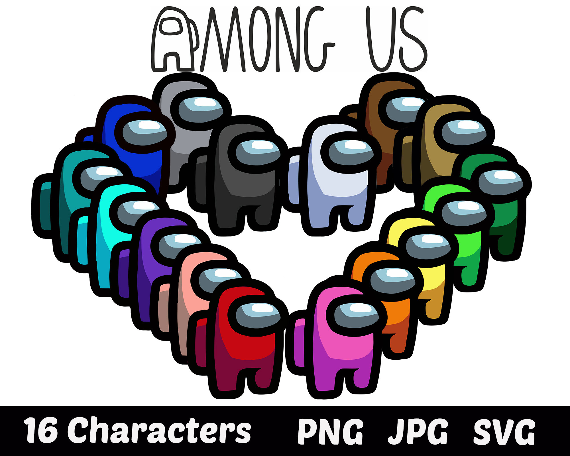 16 Among Us Digital Vector File Instant download Clipart | Etsy