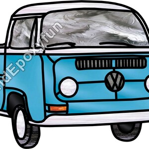 Stained Glass Pattern for Volkswagen Van - Etsy