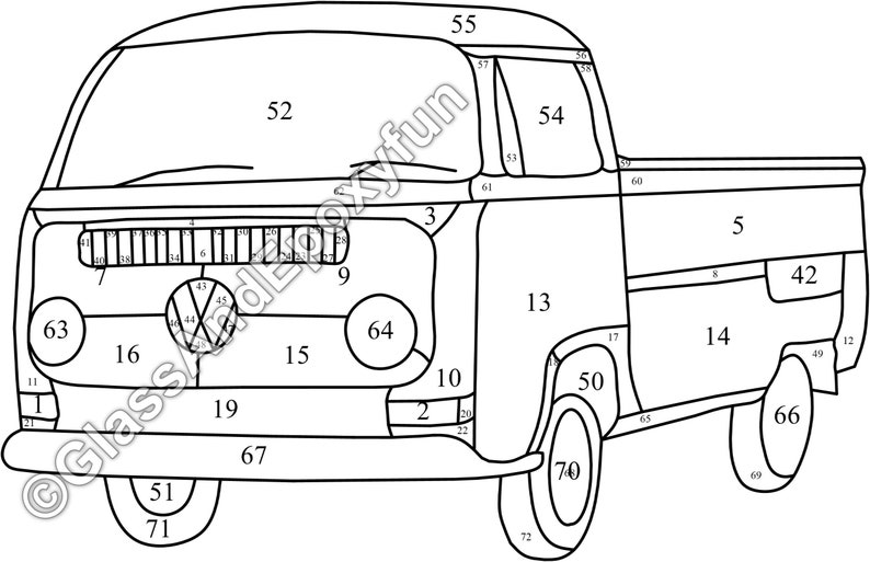 Stained Glass Pattern for Volkswagen Van - Etsy