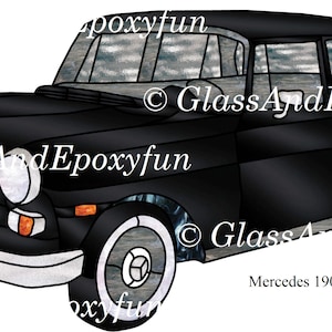 Stained Glass Pattern for Classic Mercedes - Etsy