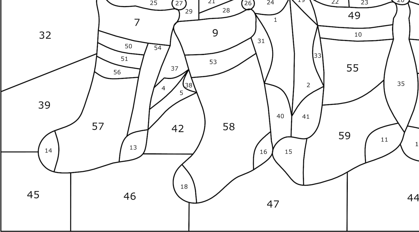 Pattern for Stained Glass Christmas Stocking Panel in JPEG,PDF and ...