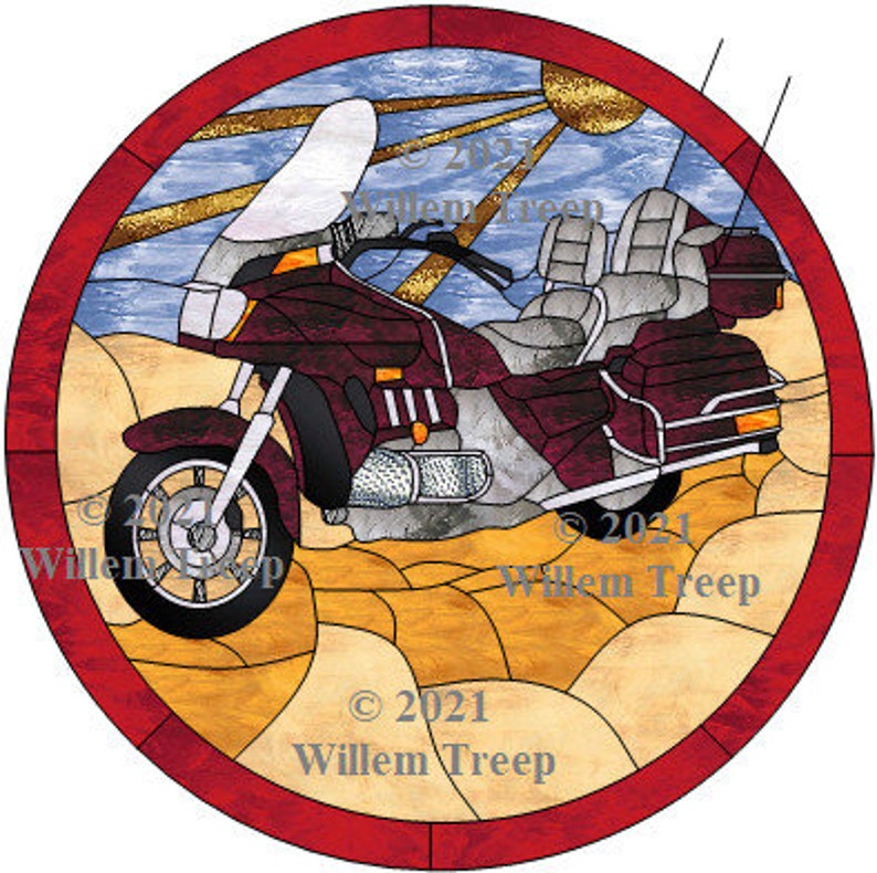 Stained Glass Pattern for Honda Goldwing - Etsy