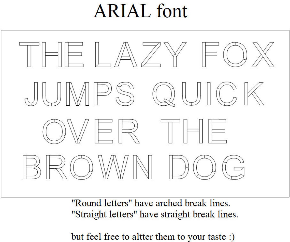 Arial Letter Font Pattern, Letters Only, for Stained Glass - Etsy