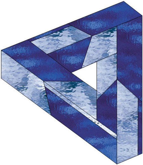 Stained Glass Pattern Escher Triangle | Etsy