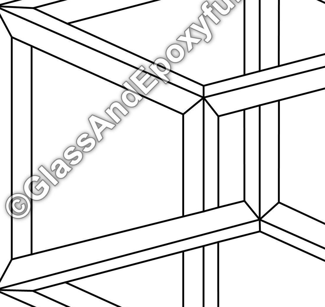 Stained Glass Pattern for 3D Cube - Etsy