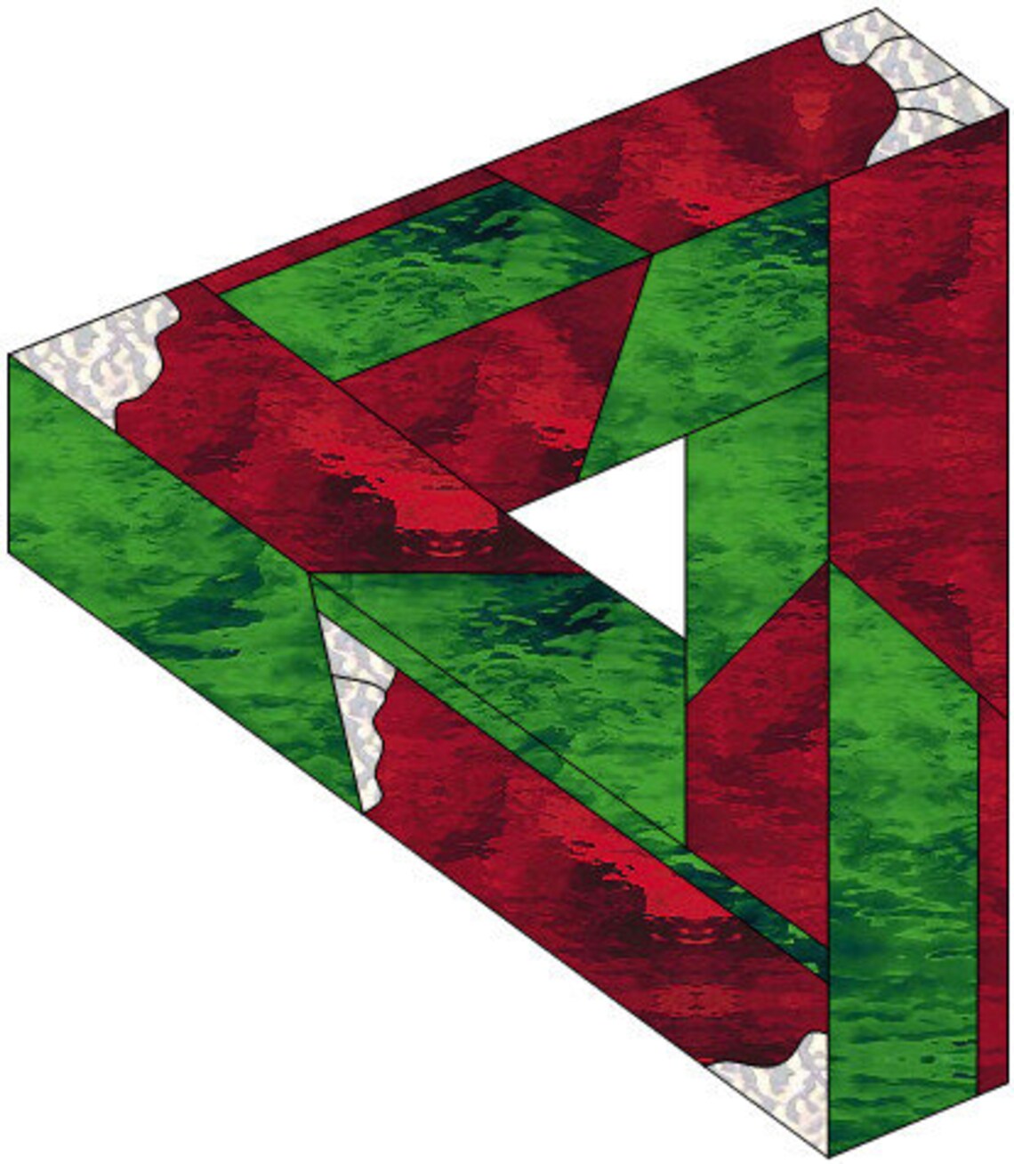 Stained Glass Pattern Escher Triangle - Etsy