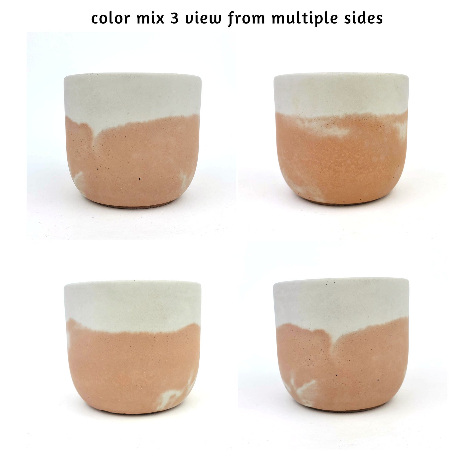 4 Concrete Cement Plant Pot Multi Color Drain Hole - Etsy