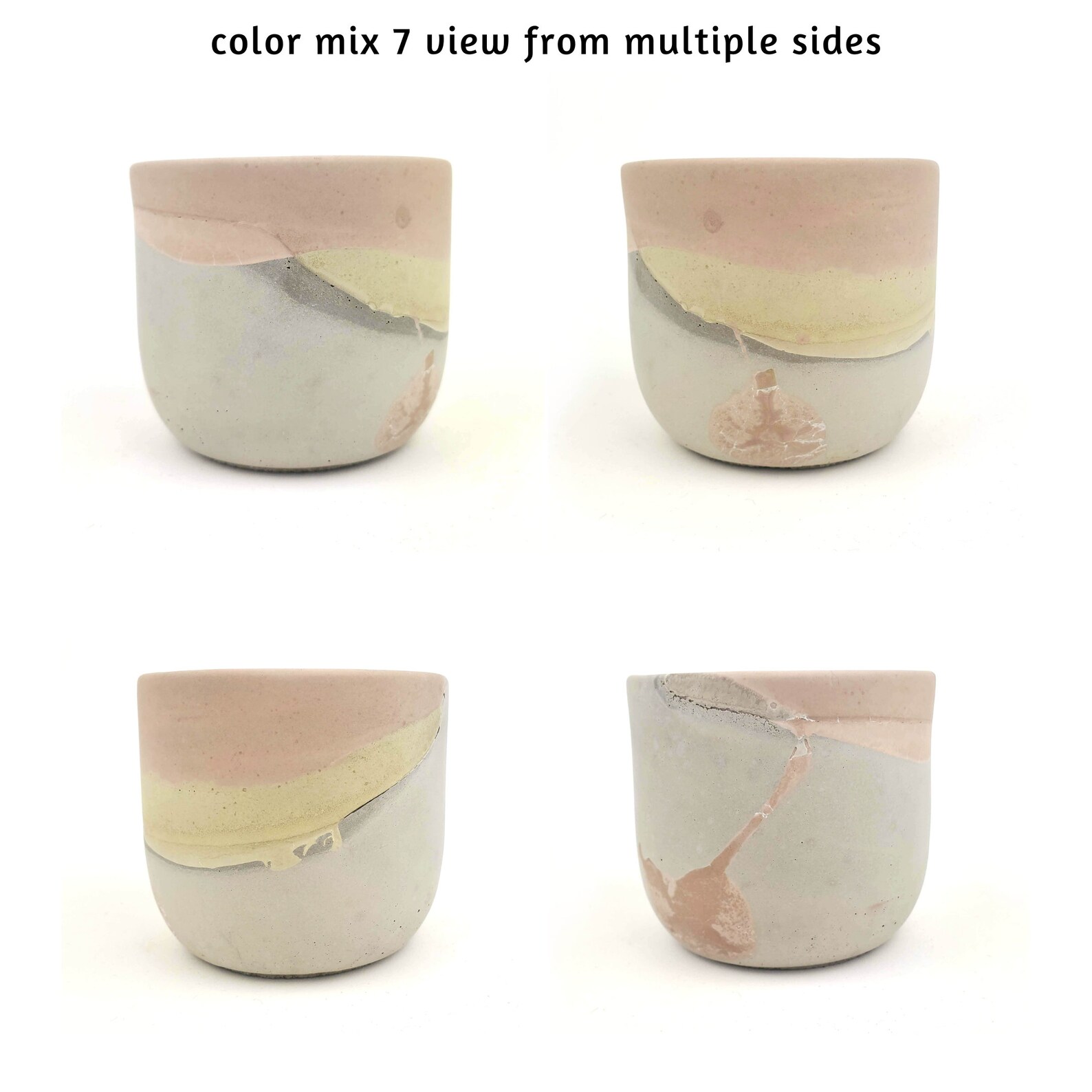 4 Concrete Cement Plant Pot Multi Color Drain Hole - Etsy