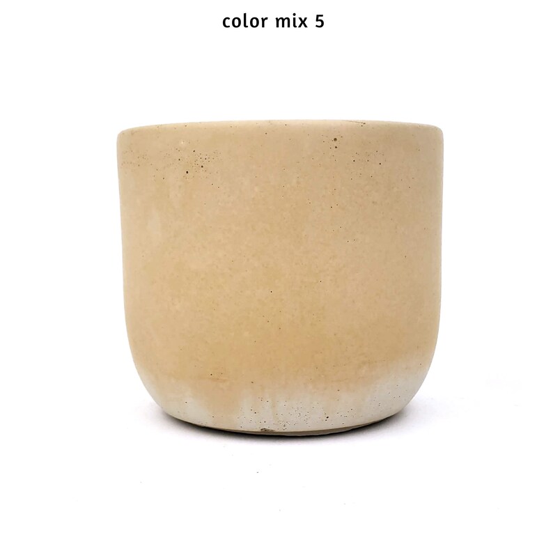 4 Concrete Cement Plant Pot Multi Color Drain Hole - Etsy