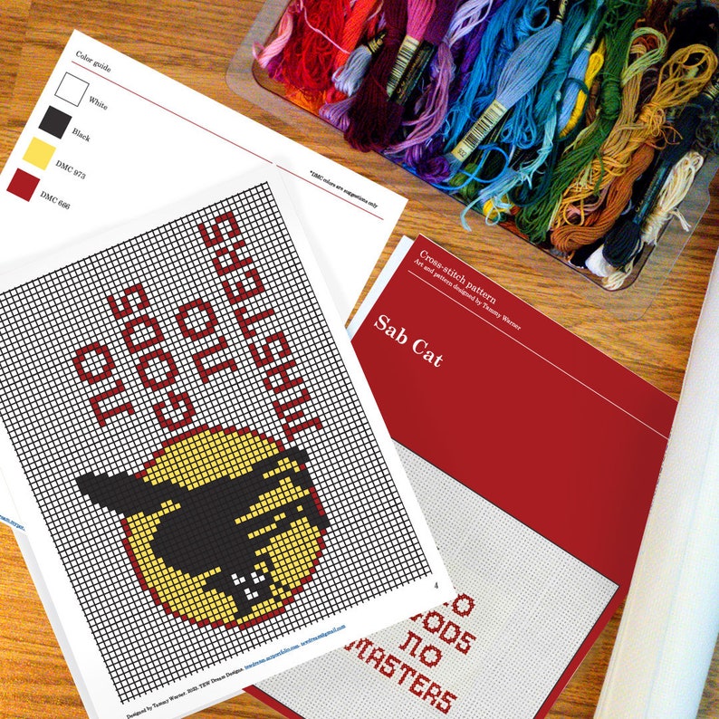 Cross-stitch Pattern: Sab Cat - Etsy