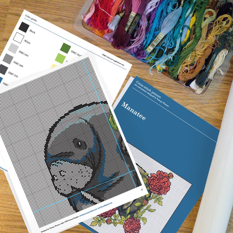 Manatee Cross-stitch Pattern - Etsy