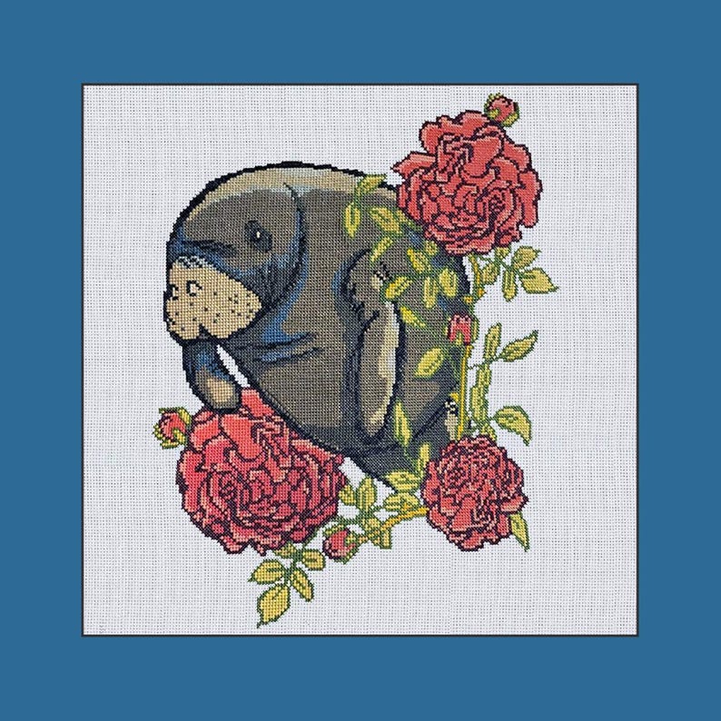 Manatee Cross-stitch Pattern - Etsy