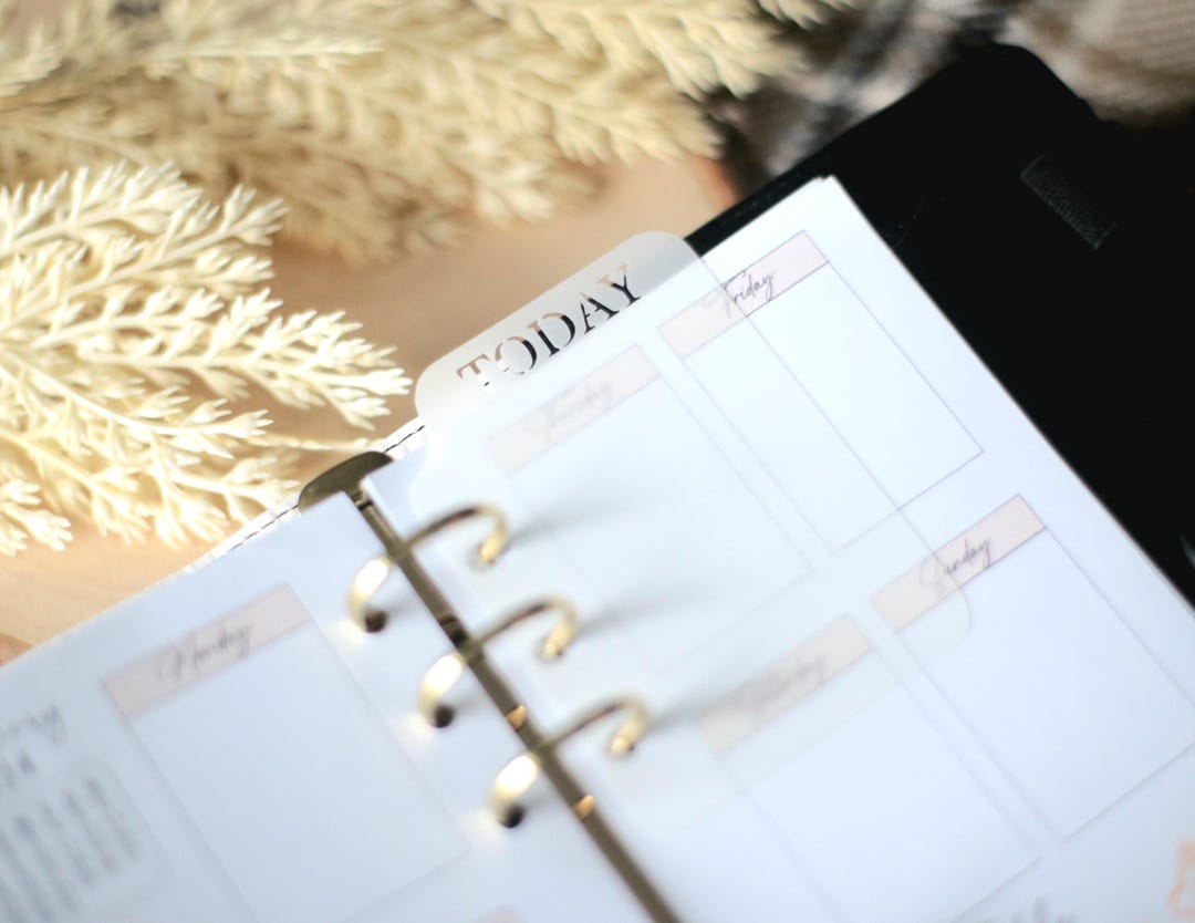 Custom 6 Ring Planner Tab Clear Page Marker for Planner Personalized ...
