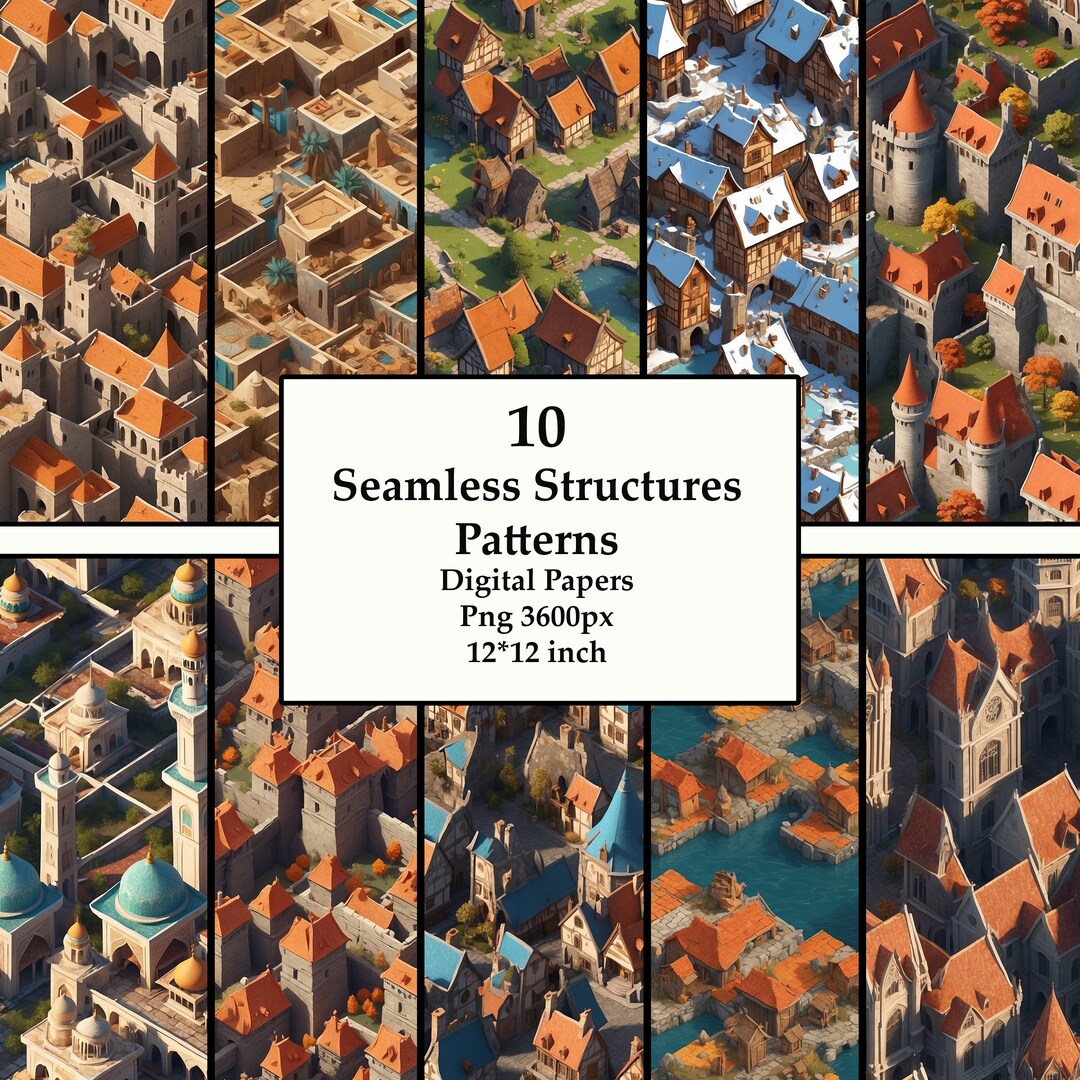 Seamless Structures Patterns | Digital Paper | Printable Design ...
