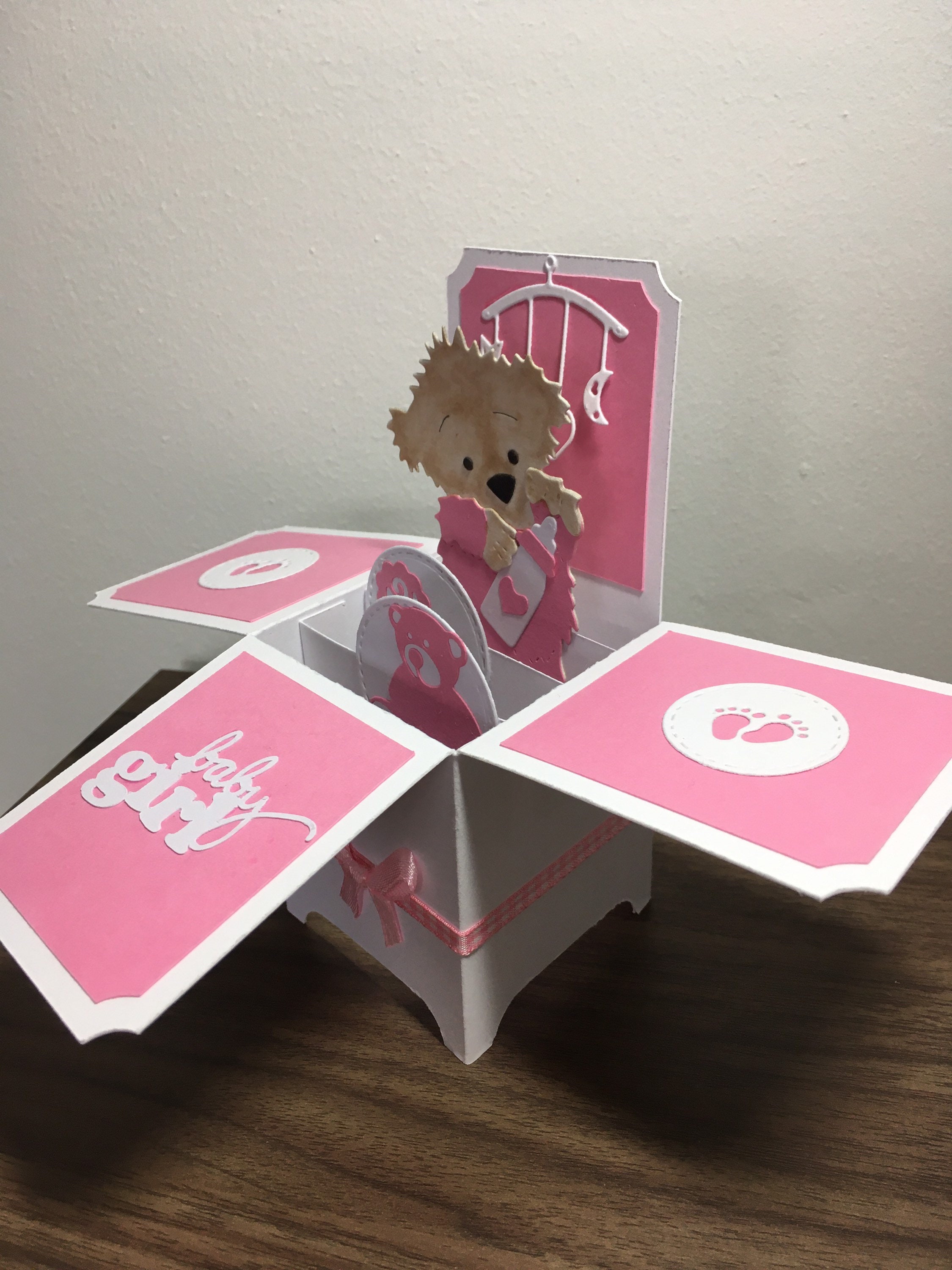 Handmade Box/pop up Baby Card Baby Boy Baby Girl Blue - Etsy UK