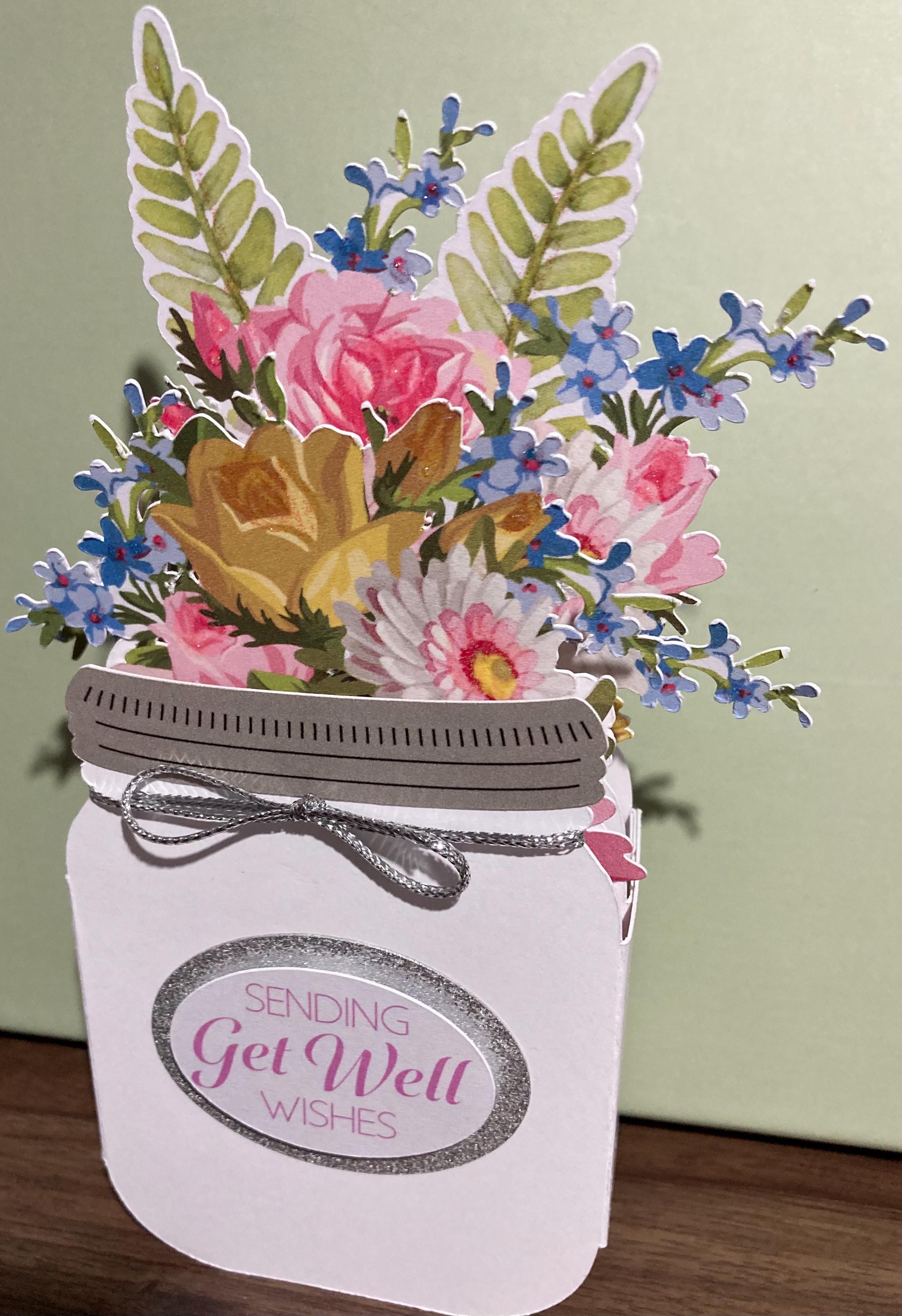 Get Well Soon Pop up Flower Box Card: Handmade Vase Card - Etsy UK