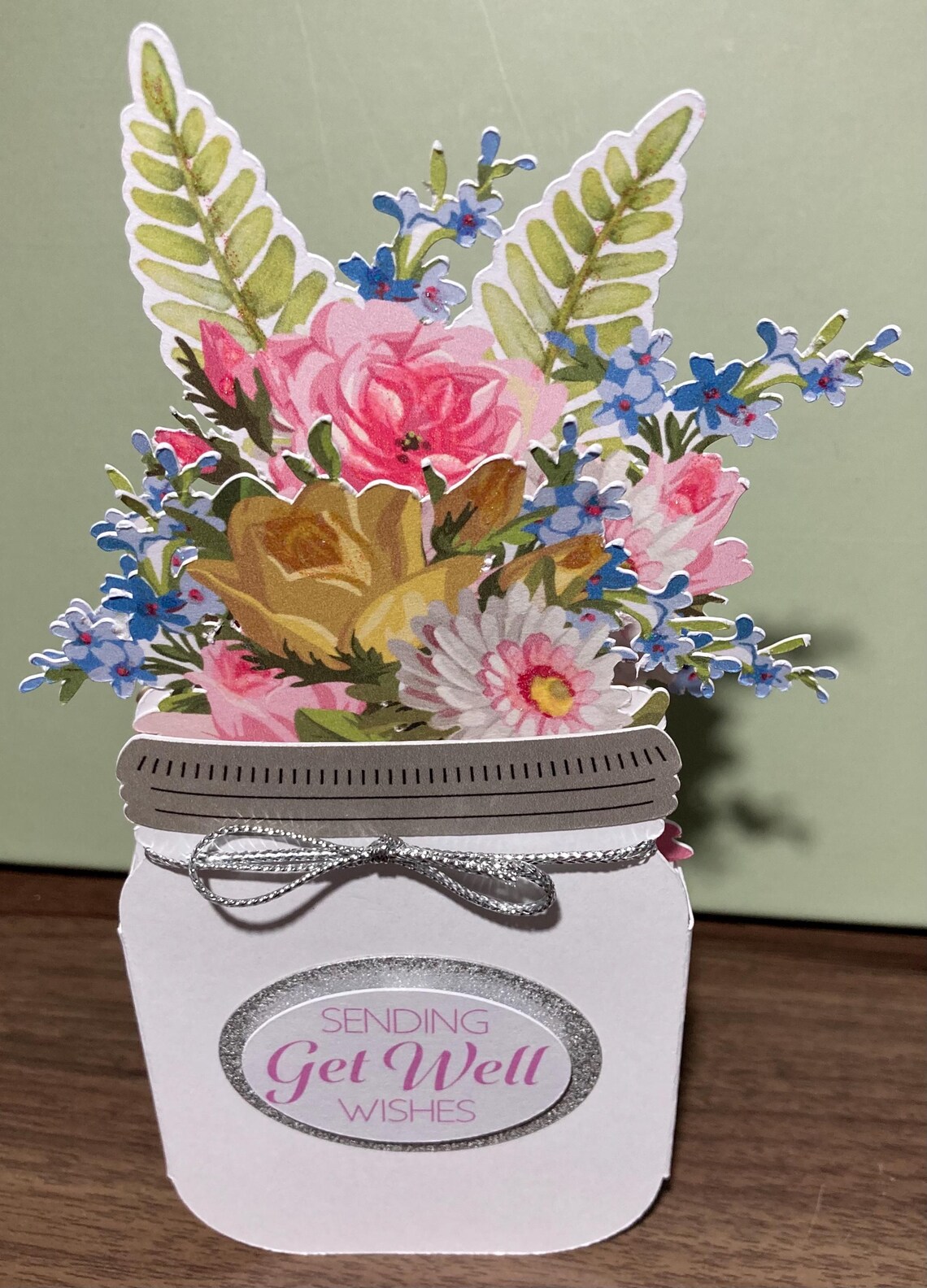 Get Well Soon Pop up Flower Box Card: Handmade Vase Card - Etsy UK