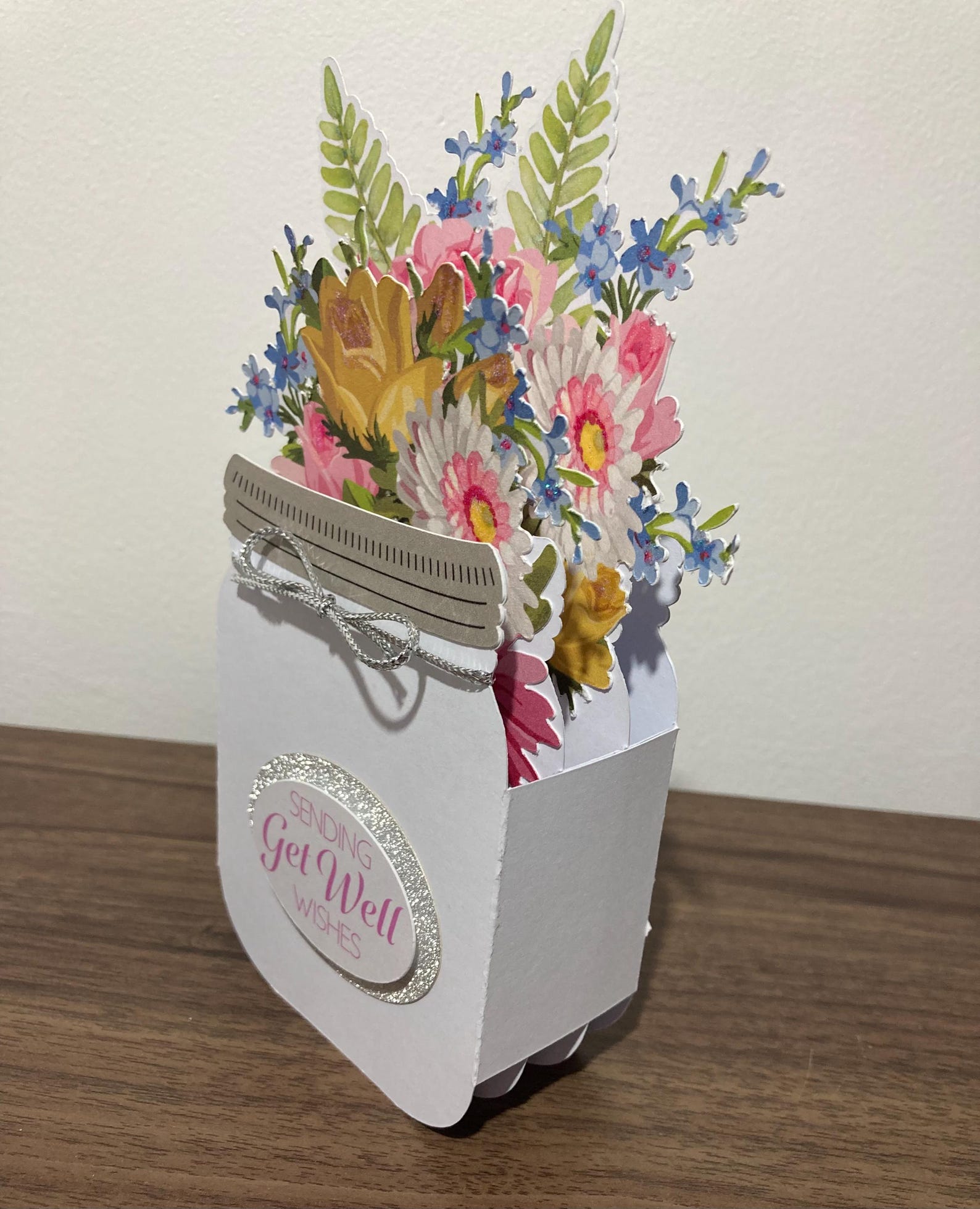 Get Well Soon Pop up Flower Box Card: Handmade Vase Card - Etsy UK