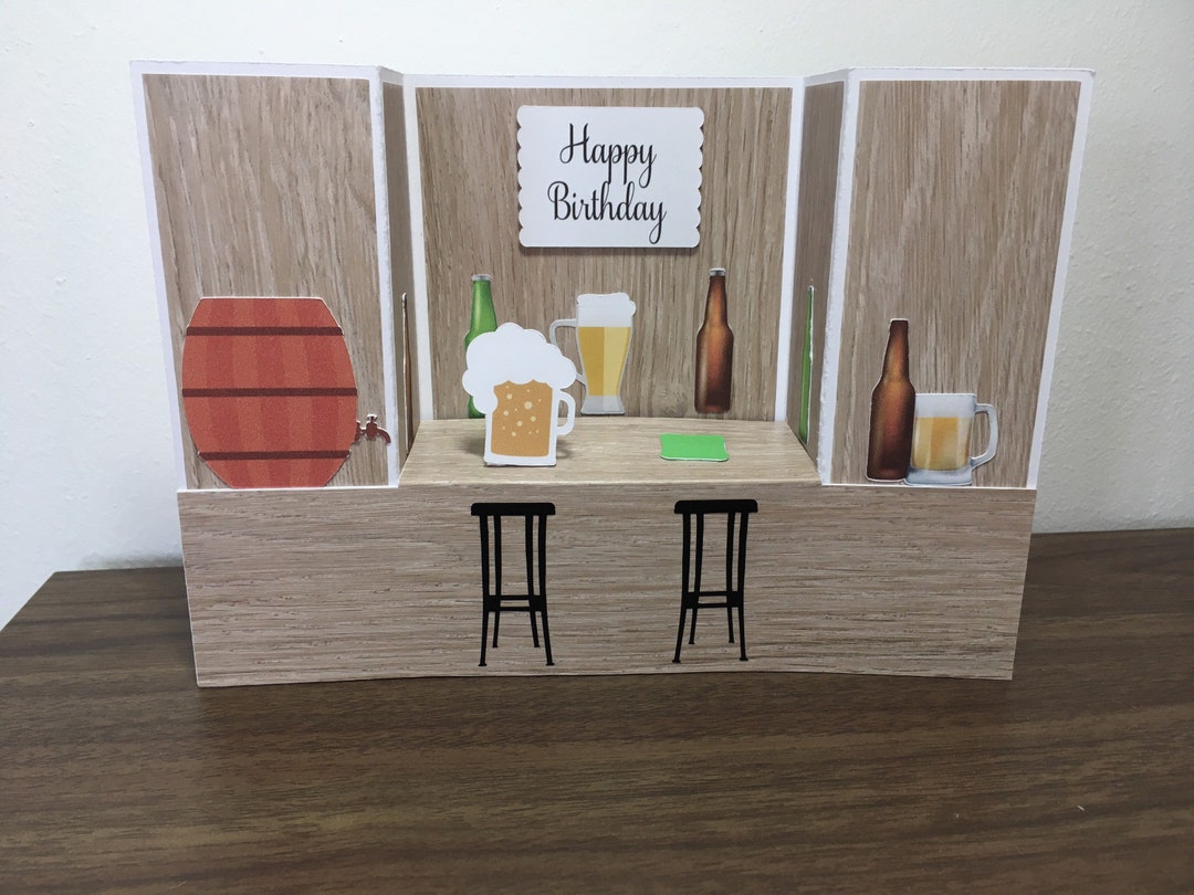 Handmade Bench/pop up 3D Fold Card Happy Birthday Card - Etsy