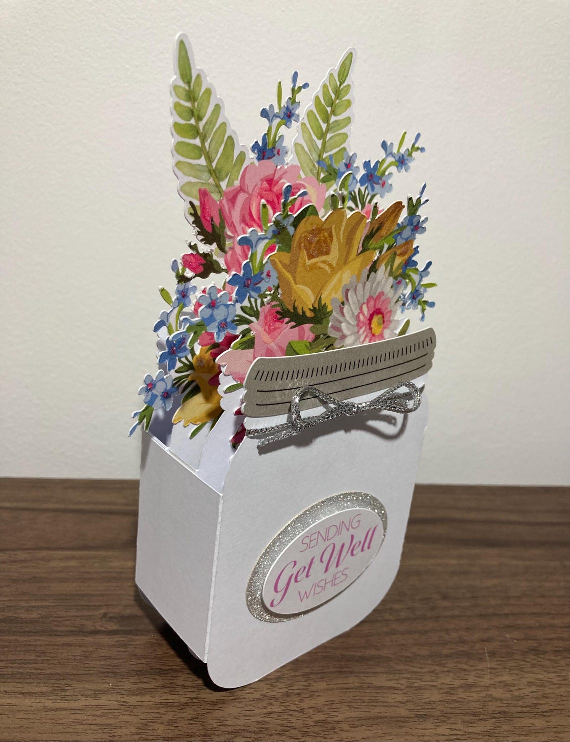 Get Well Soon Pop up Flower Box Card: Handmade Vase Card - Etsy UK