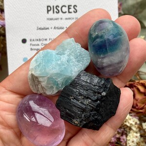 Pisces Natural Healing Zodiac Crystal Kit March Gift Birth Month ...