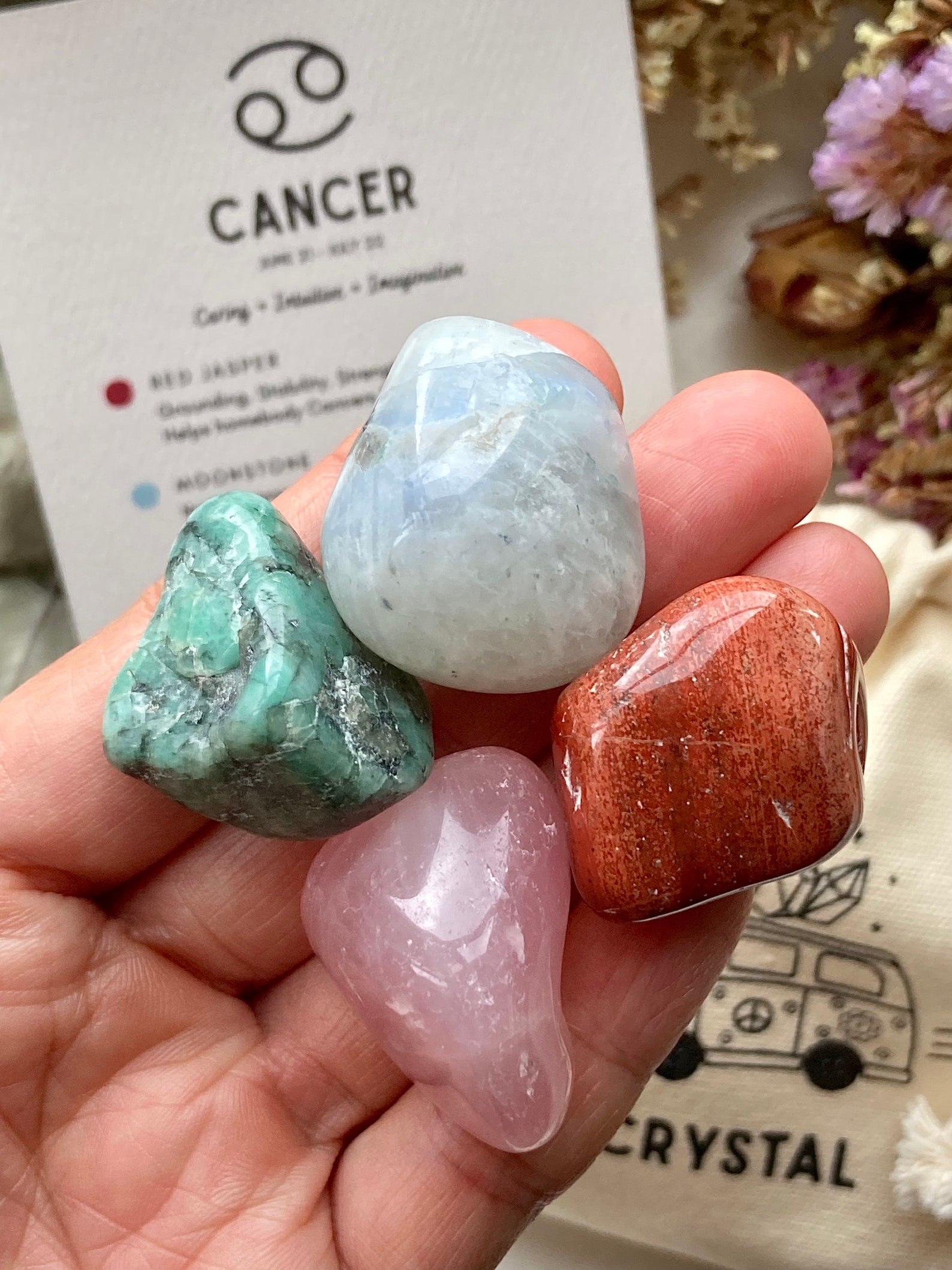 Cancer Zodiac Crystal Kit | June Birthstone, July Birthstone, Crystals ...