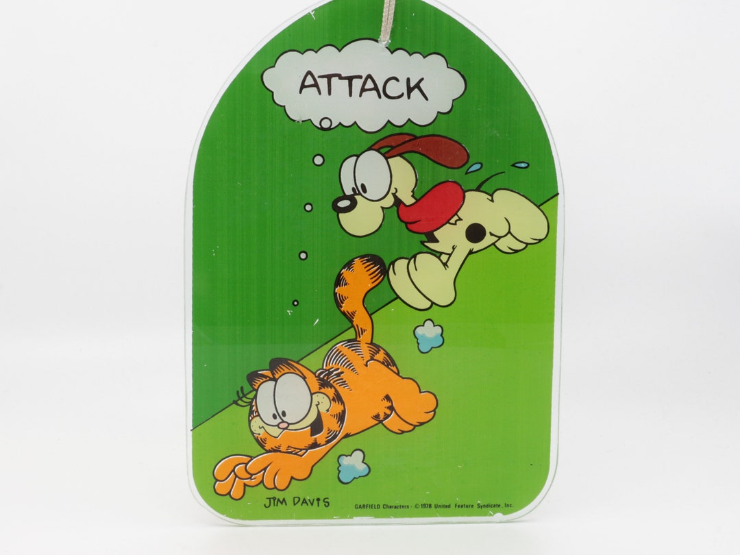 Vintage Garfield Green Sign - Featuring Garfield and Odie - Etsy