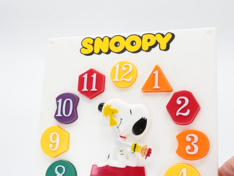 Vintage Snoopy Clock Fit-a-shape | Clock for Learning to Watch Clock ...