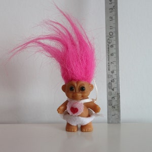 Vintage Russ Troll Doll Baby, Oranje, Roze, Geel, Haar Trollen 2 inch ...
