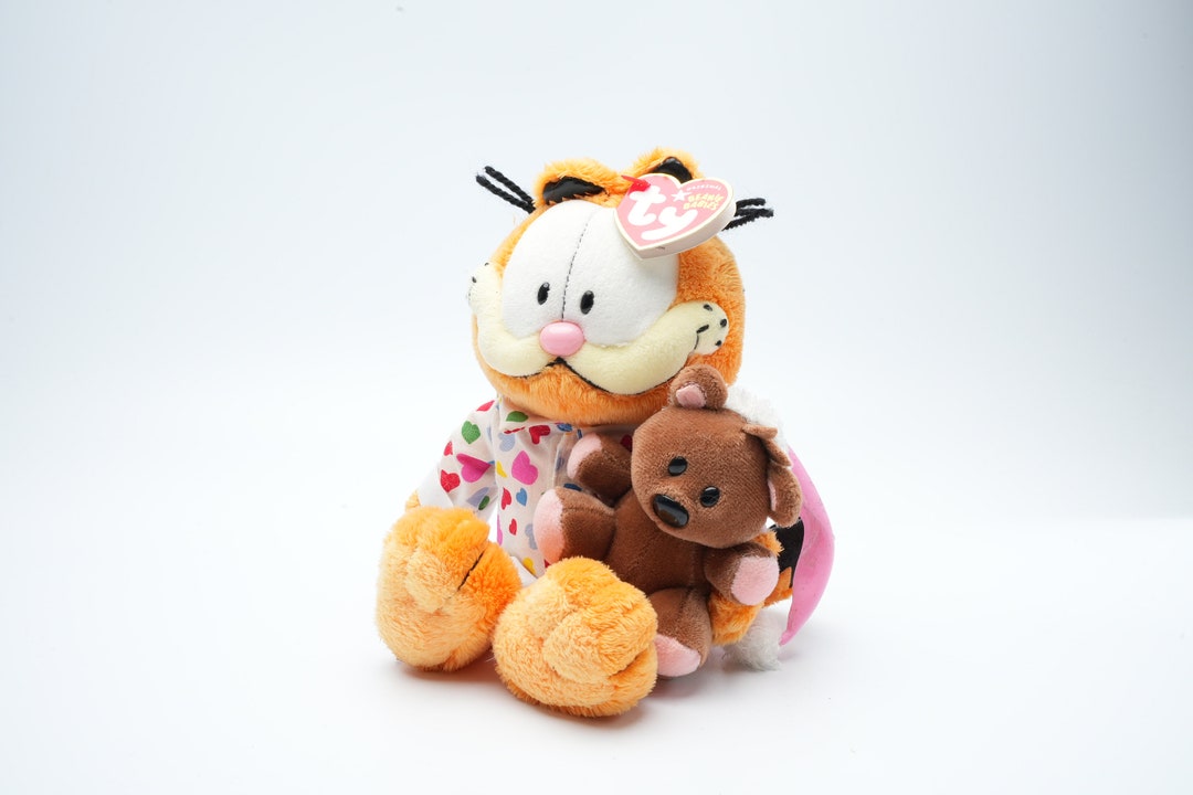 Garfield With Teddy Bear in His Hands Vintage Garfield Plush - Etsy