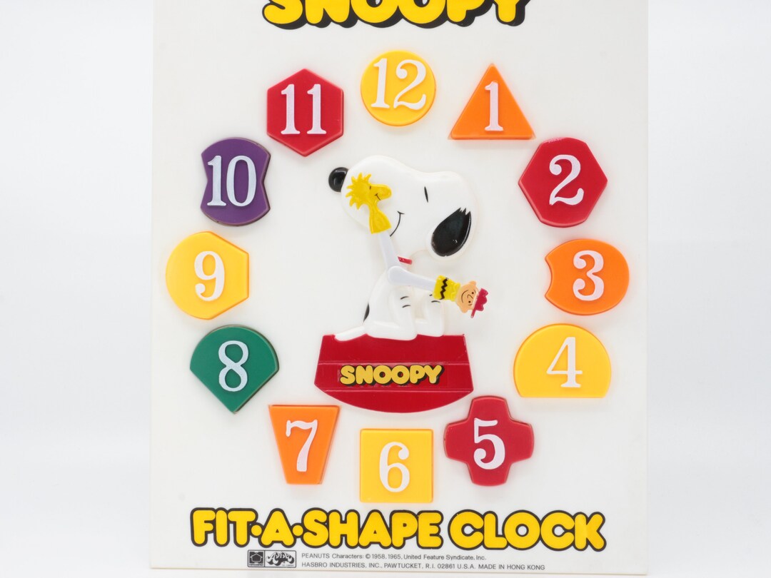 Vintage Snoopy Clock Fit-a-shape Clock for Learning to Watch Clock Time ...