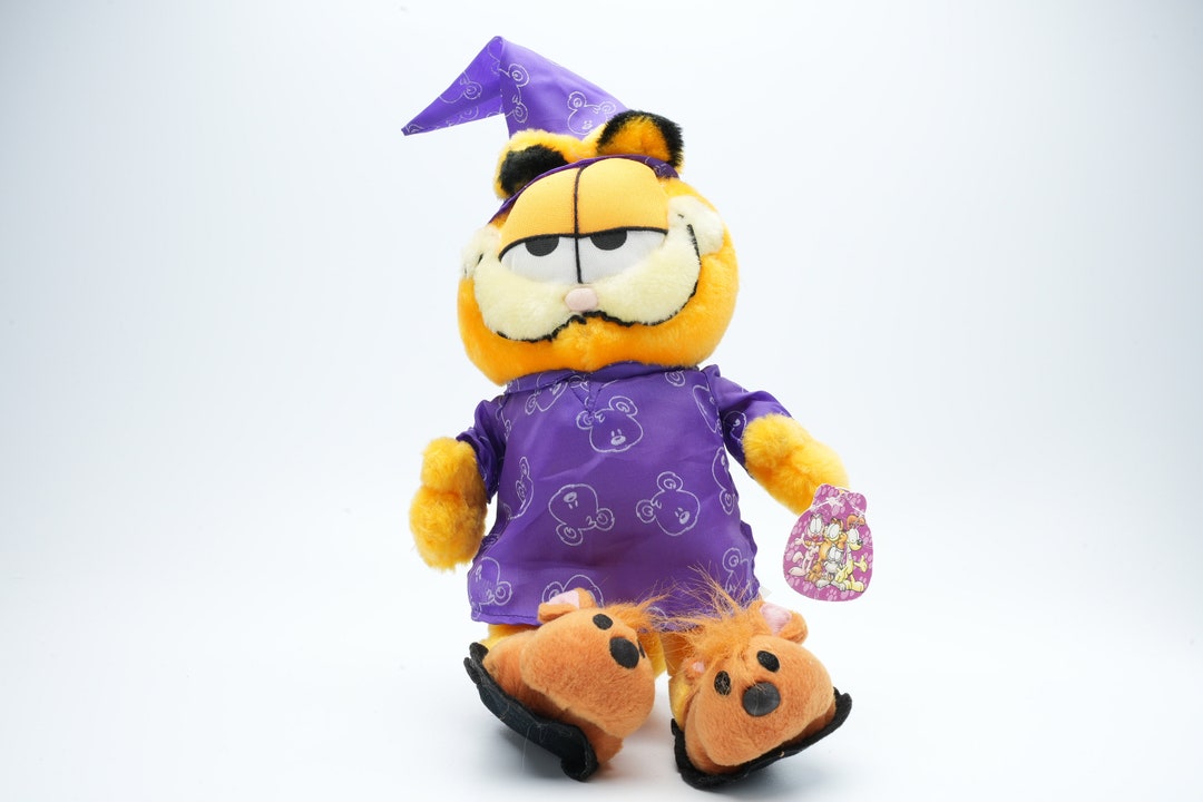 Vintage Garfield Plush in Purple Pajamas | Charming Collector’s Item - Etsy