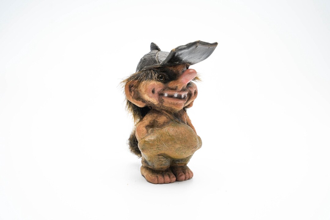 Rare 10 Cm Nyform Troll With Black Cap – Handmade Norwegian Figurine - Etsy