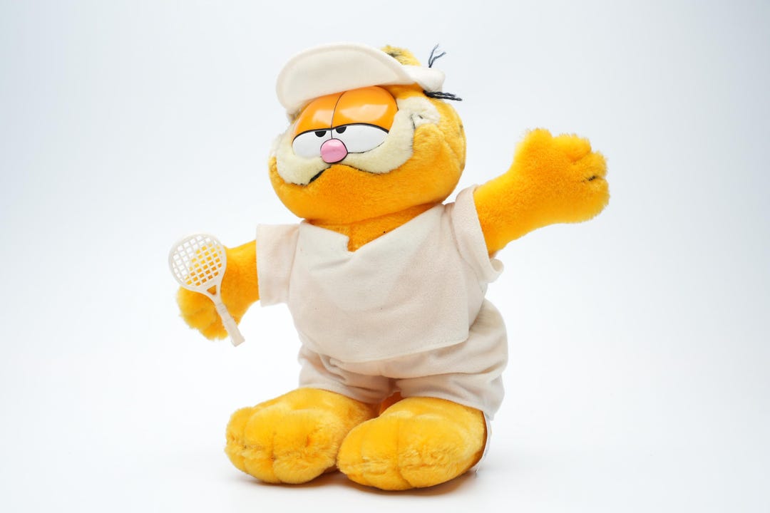 Vintage 1990s Garfield Plush – Tennis Edition With Mini Racket - Etsy
