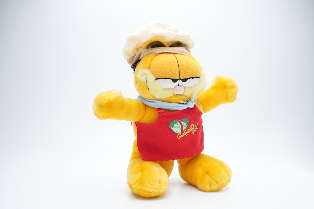 Vintage Garfield Café Plush | Garfield the Chef in Apron and Chef’s Hat ...