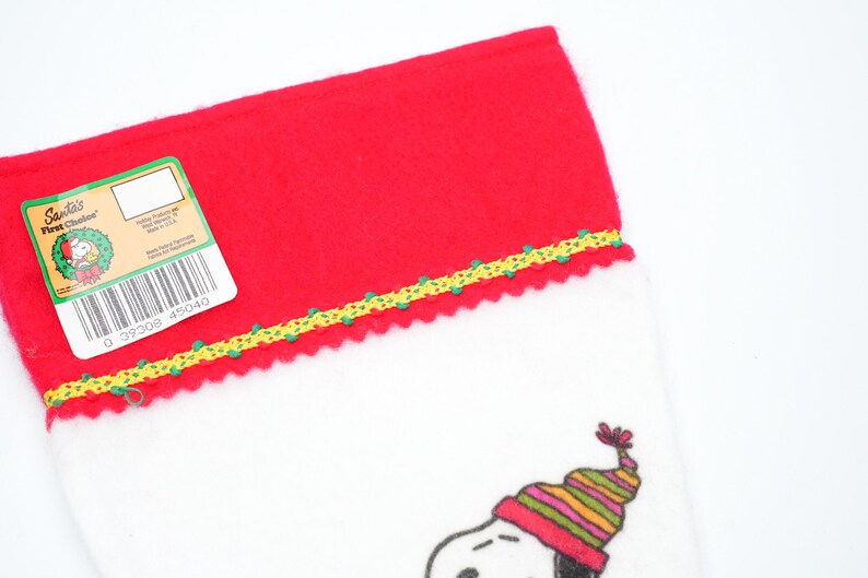 Snoopy Christmas Stocking With Woodstock on Decorated Dog House ...